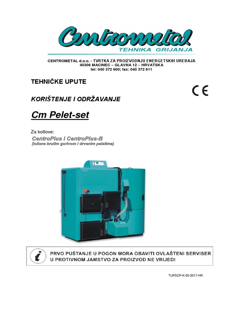 Teh Upute CentroPlus DRVO PELETI | PDF