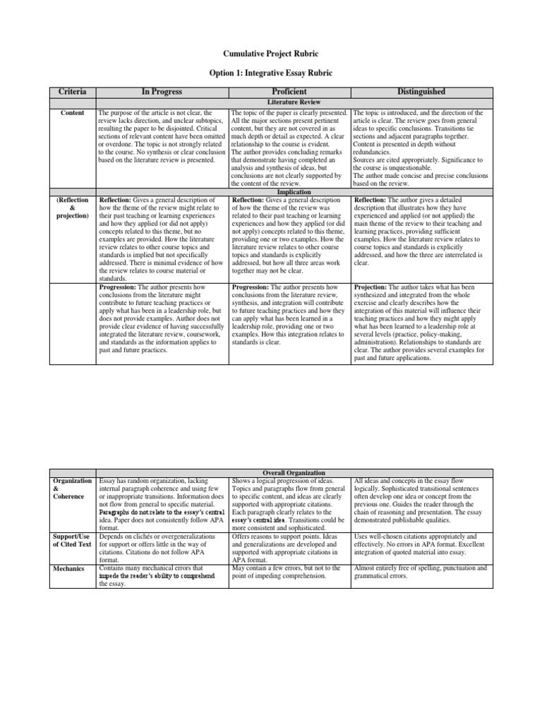 Integrative Essay Grading Rubric | PDF | Citation | Essays