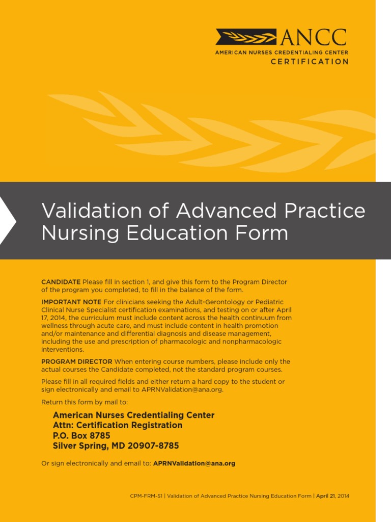 Application For ANCC Certification Exam | PDF | Nurse Practitioner ...