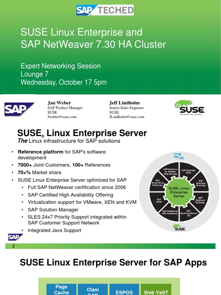 SUSE Linux Enterprise and SAP NetWeaver 7.30 HA Cluster | PDF | Sap Se | Computer Cluster
