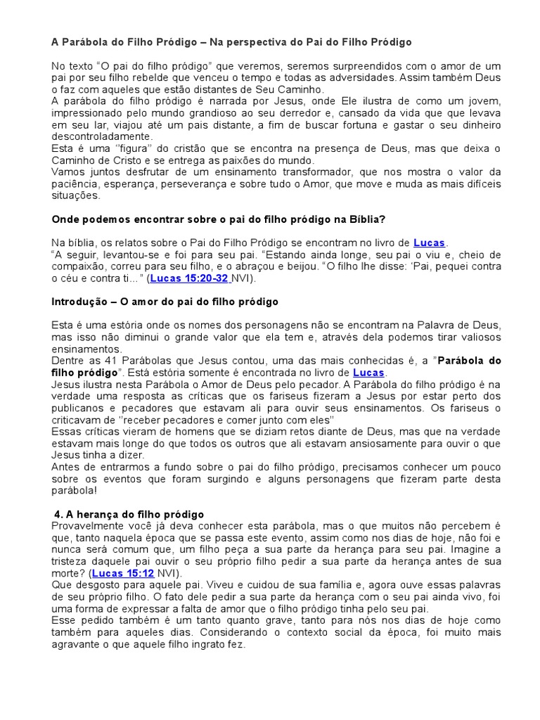 Resumo Da Parabola Do Filho Prodigo 3 Verdades Chave Na Parábola Do