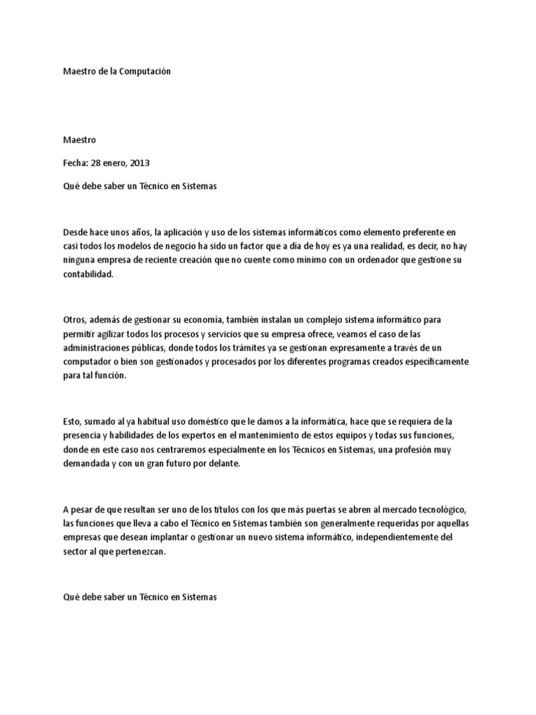 Maestro de La Computación | PDF | Red de computadoras | Sistema operativo