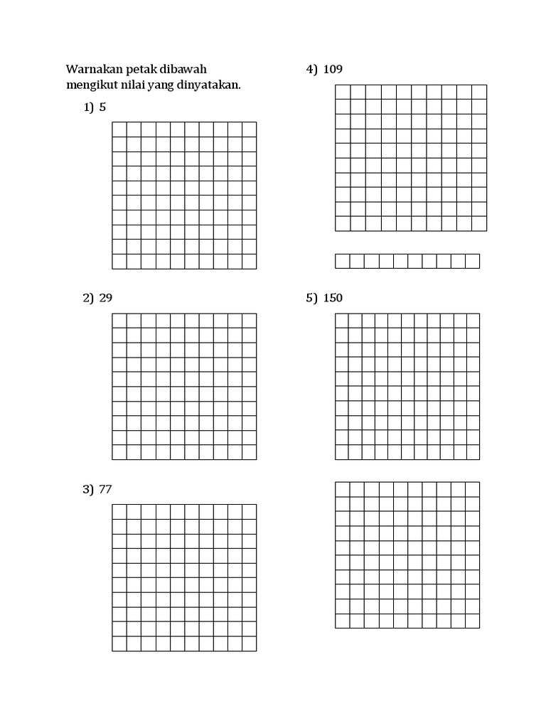 Latihan Petak 100 | PDF