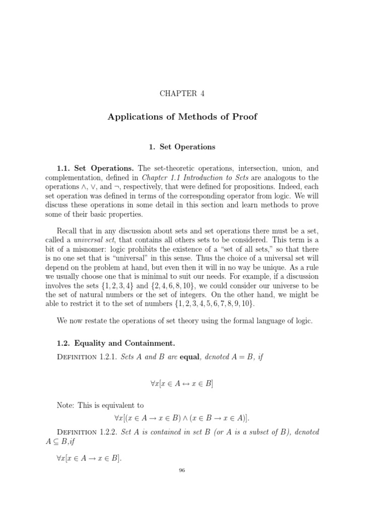 Applications of Methods of Proof | PDF | Set (Mathematics ...