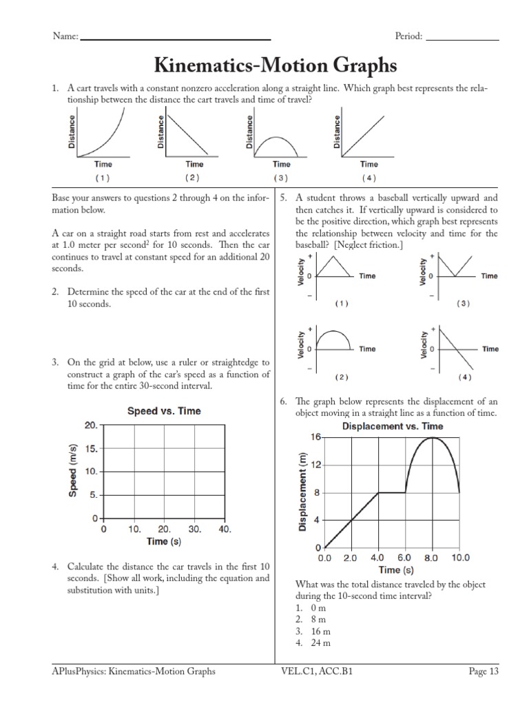 Kinematics Motion Graphs Guide | PDF | Acceleration | Velocity