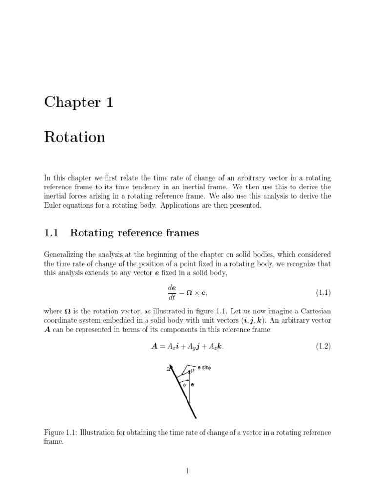 Rotation: 1.1 Rotating Reference Frames | PDF | Rotation | Euclidean Vector