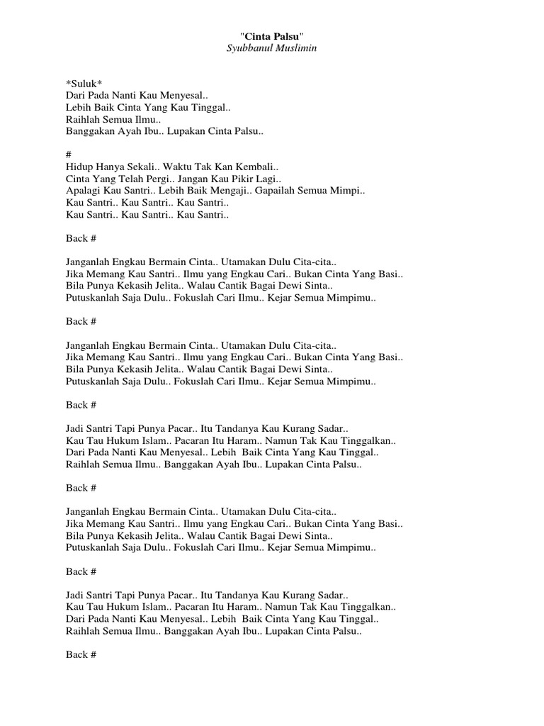Cinta Palsu | PDF