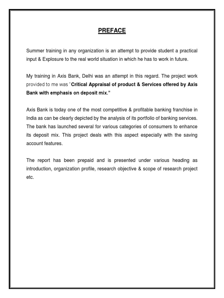 Preface: Bank With Emphasis On Deposit Mix." | PDF | Business