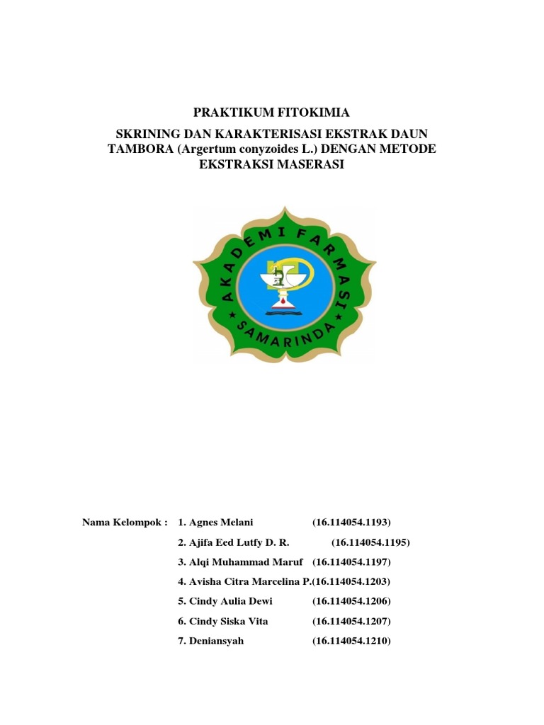 Skrining Fitokimia Daun Tambora | PDF