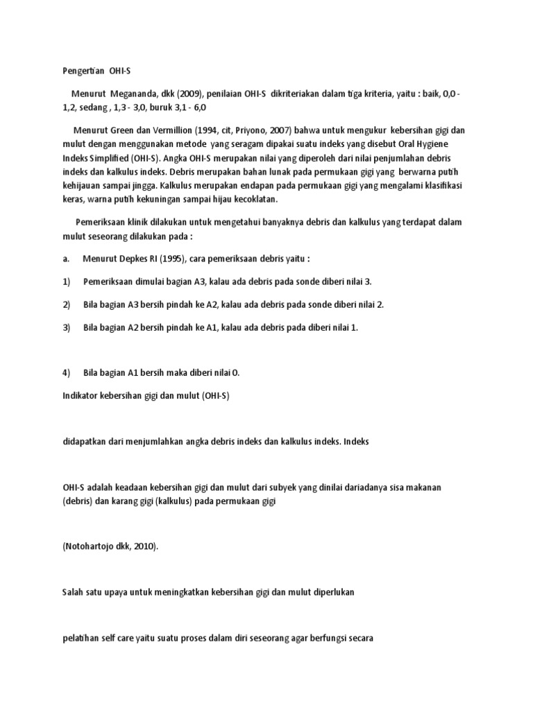 Pengertian OHIS | PDF