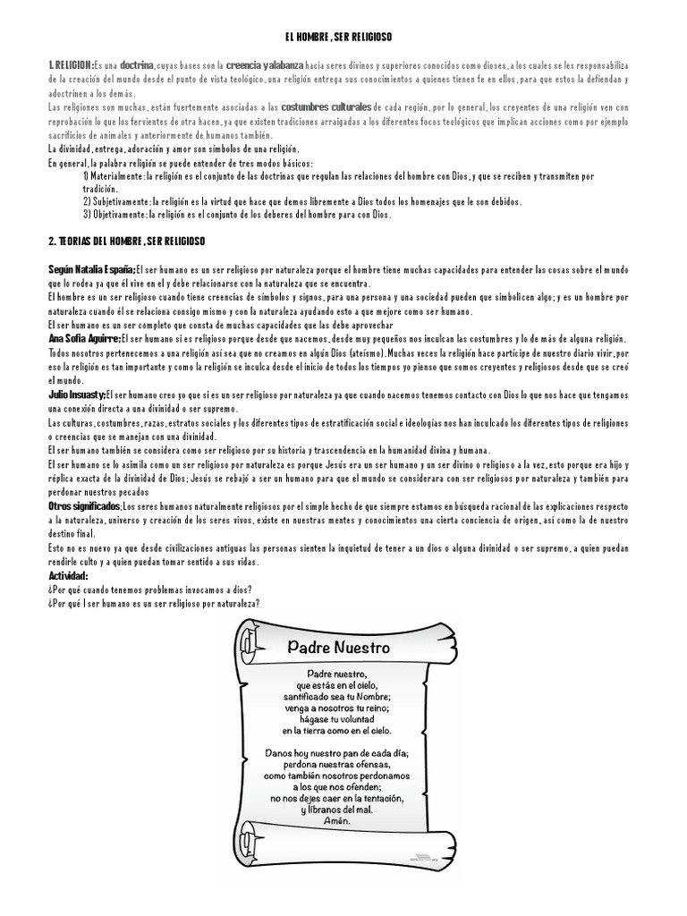 Hombre, Ser Religioso | PDF | Dios | Divinidad (disciplina académica)
