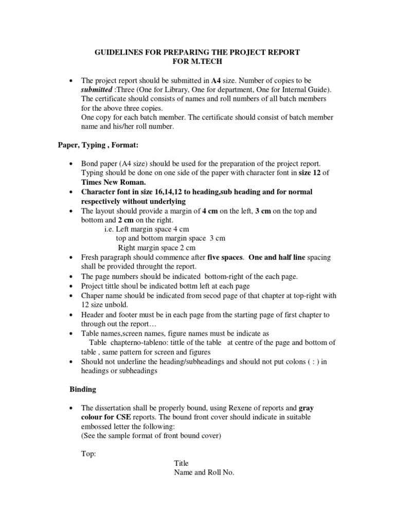 M.Tech Project Report Preparation Guide | PDF | Databases | Digital ...