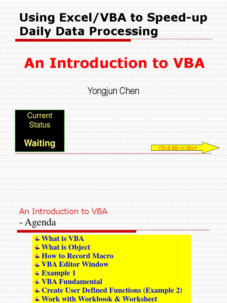 Intro Vba Pdf Visual Basic For Applications Microsoft Excel