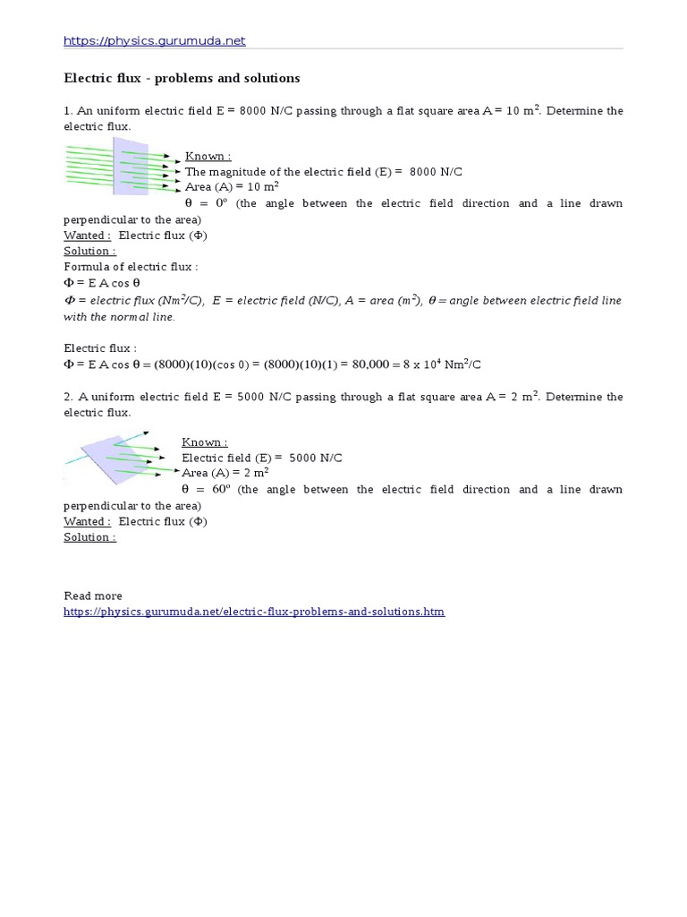 Electric Flux Problems and Solutions | PDF | Flux | Physics