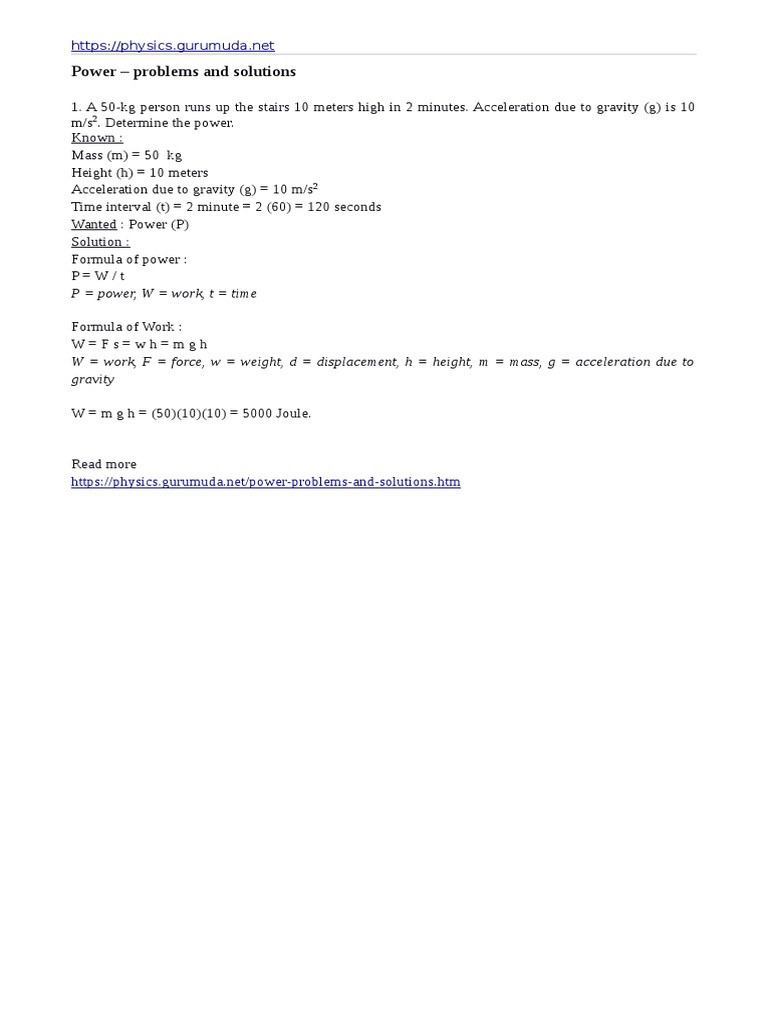 Power Problems and Solutions | PDF