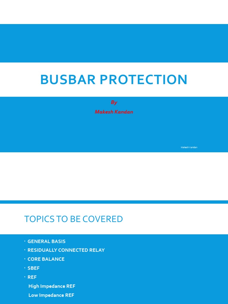 Busbar Protection | Download Free PDF | Relay | Electrical Impedance
