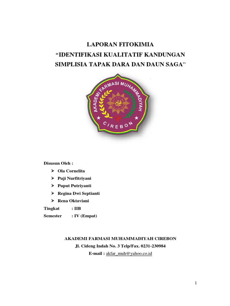 Laporan Saga & Tapak Dara Fix | PDF