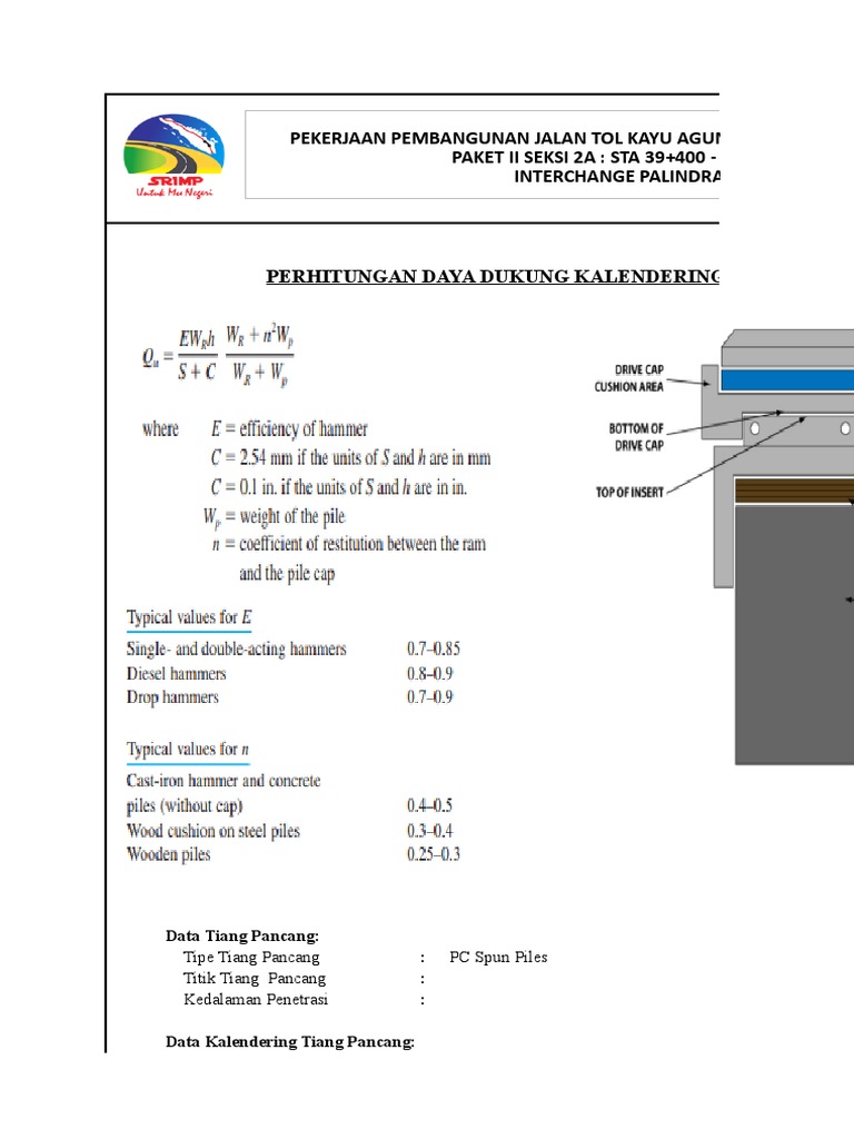 Daya Dukung Kalendering Pancang | PDF