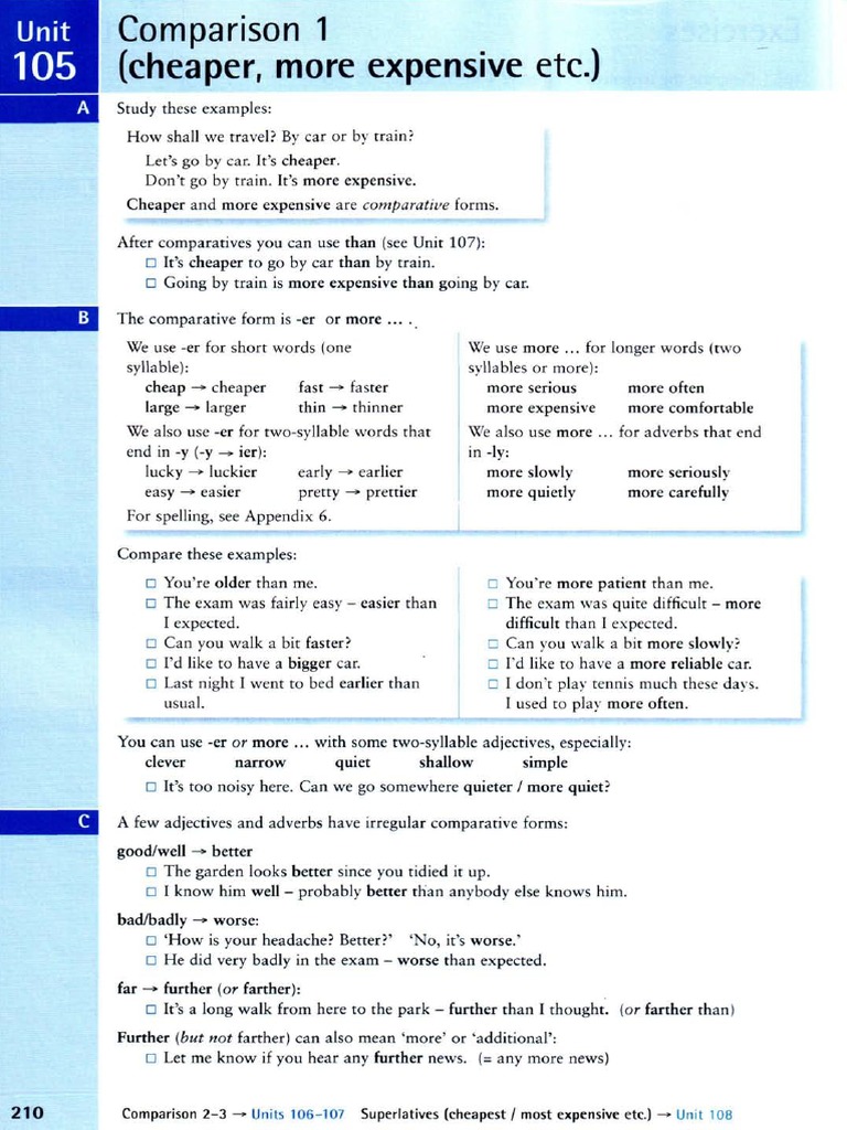 Practice For Comparison | PDF