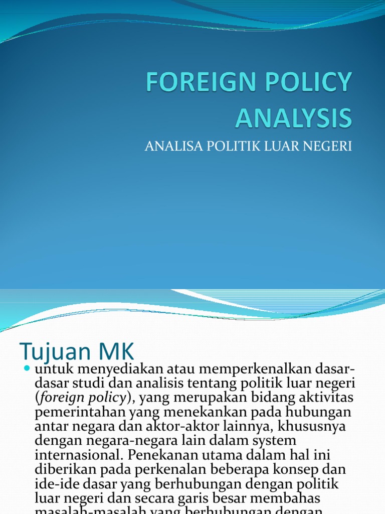Foreign Policy Analysis-1 | PDF