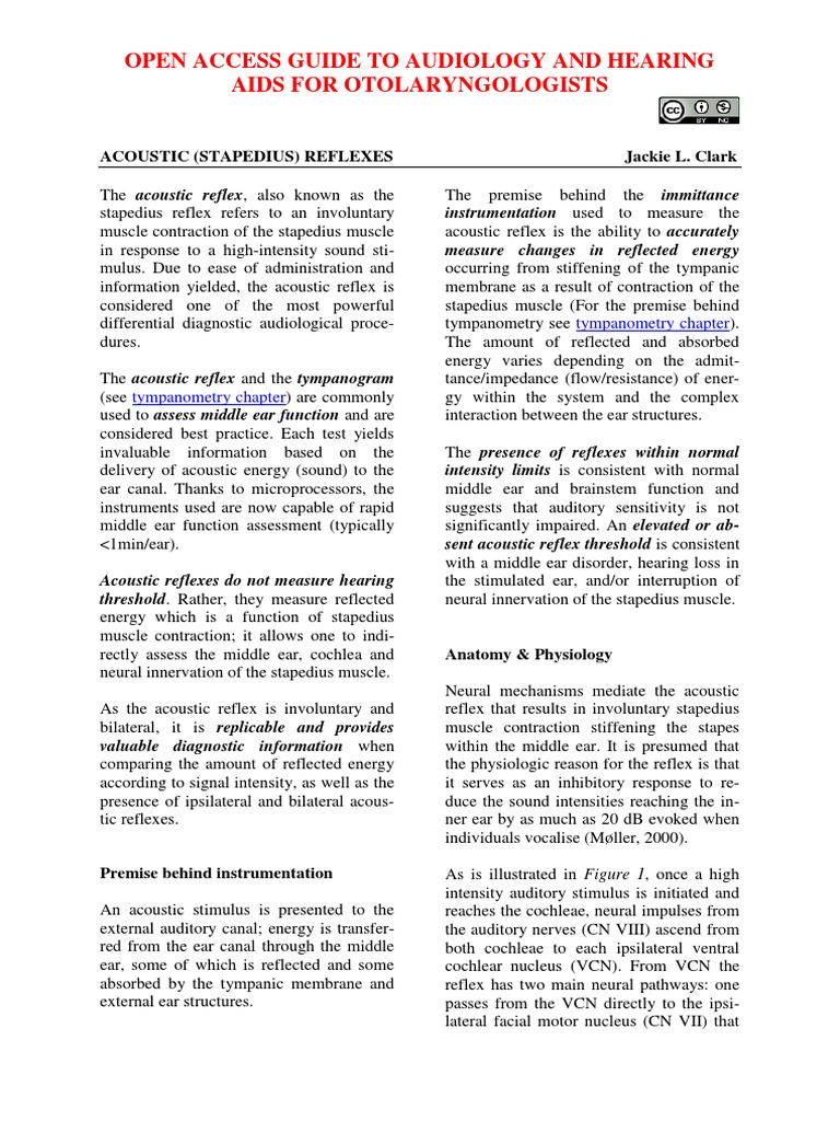 Acoustic - Stapedius - Reflexes PDF | PDF | Auditory System | Ear