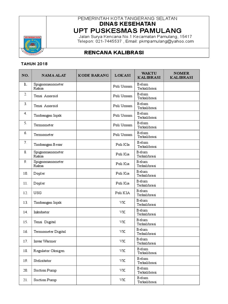 Program Kalibrasi Alat.1 | PDF