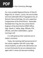 Emcee Script For Turn Over Ceremony | PDF