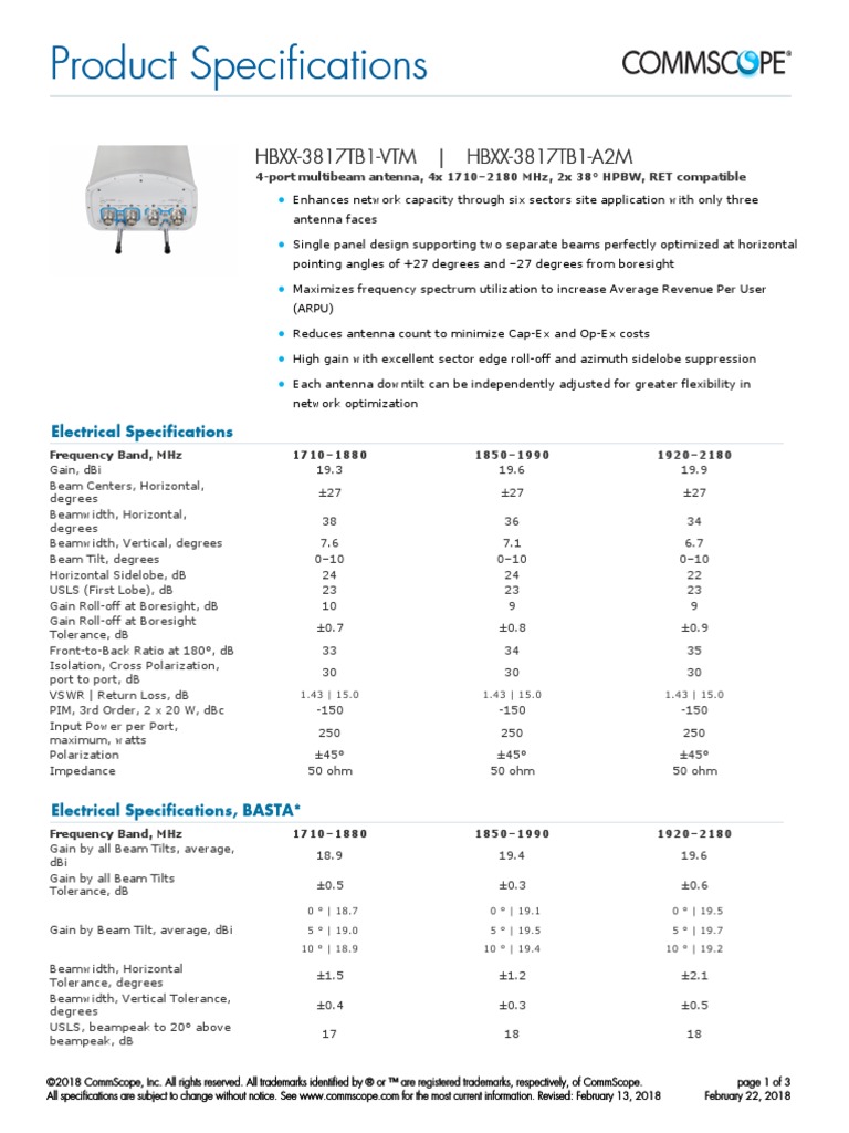 HBXX 3817TB1 VTM - HBXX 3817TB1 A2m PDF | PDF | Antenna (Radio ...