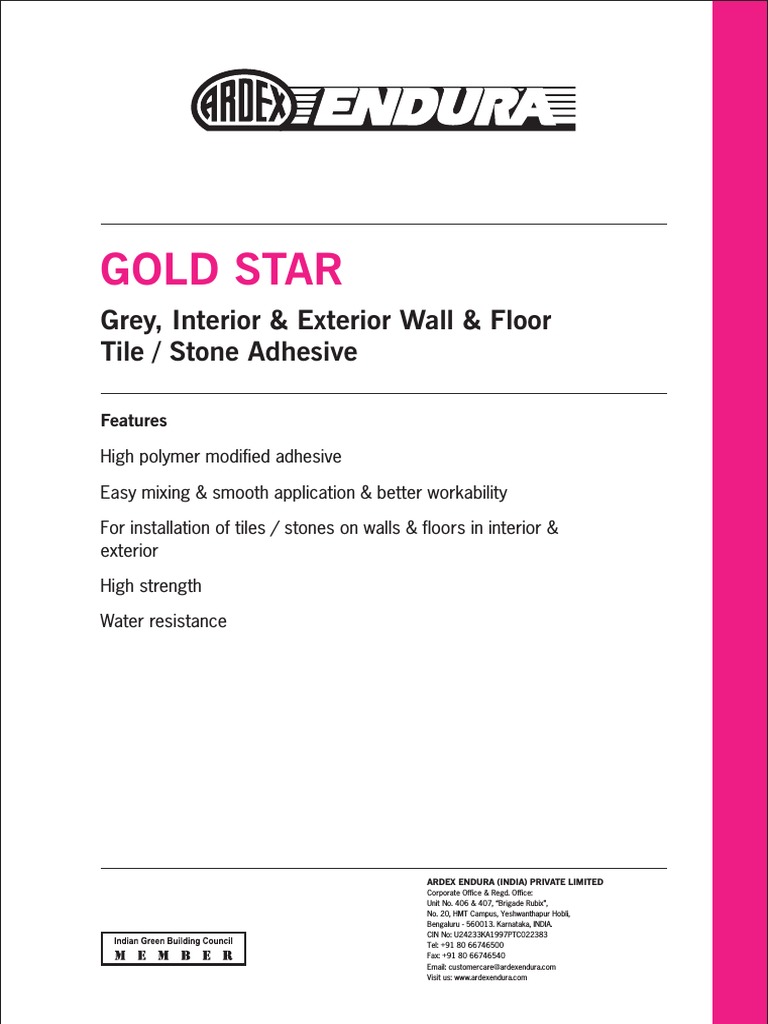 Gold Star | PDF | Tile | Mortar (Masonry)
