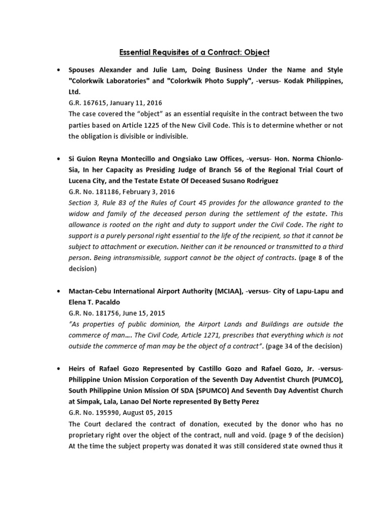 Essential Requisites of A Contract | PDF | Public Law | Government