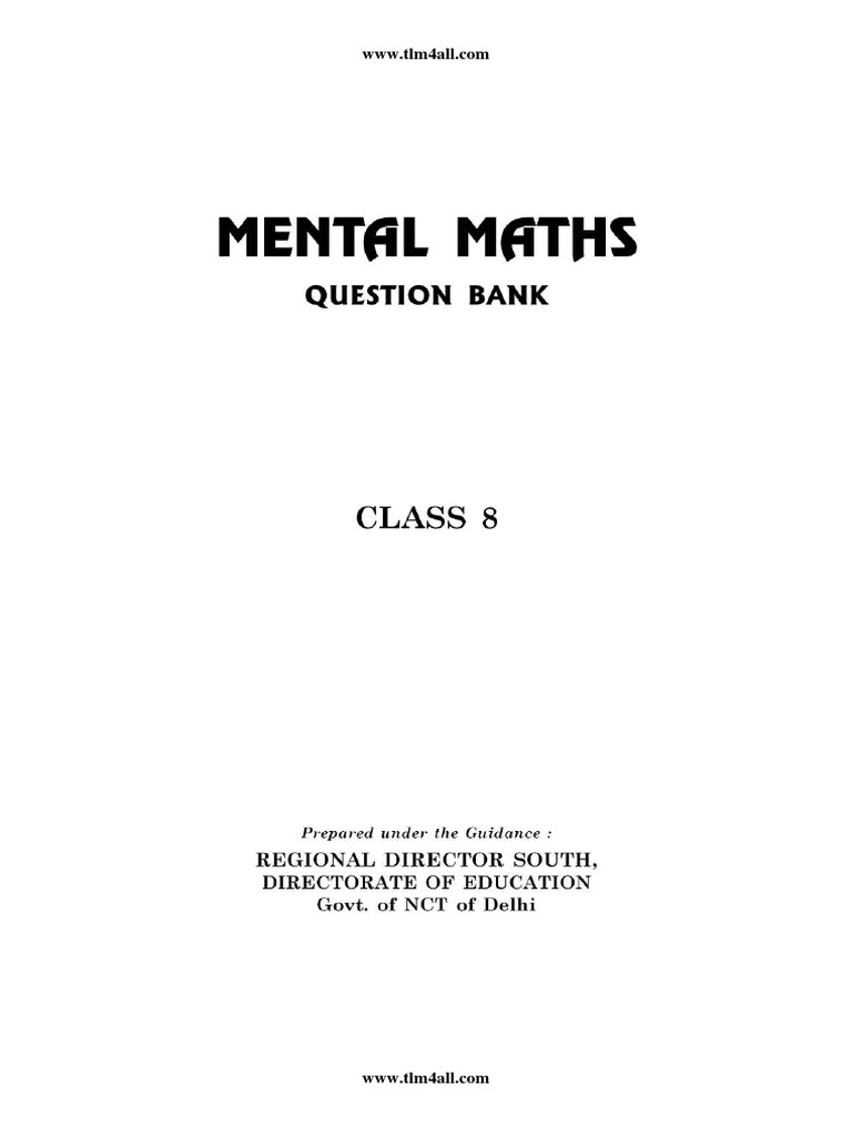 8th Class Mental Maths | Download Free PDF | Area | Triangle