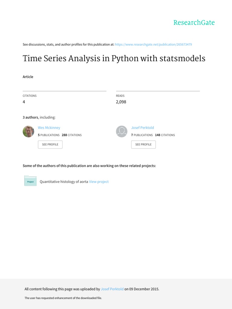 Python Time Series Analysis Guide | PDF | Vector Autoregression ...