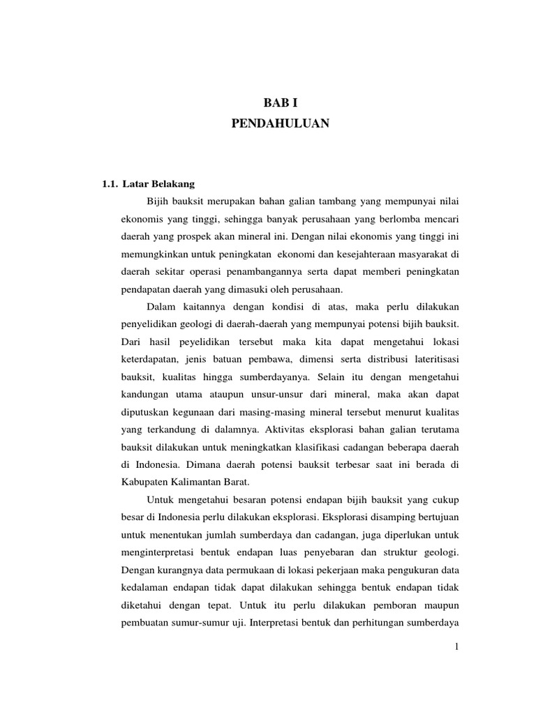 Draft Seminar Eksplorasi Bauksit DG Metode Test Pit | PDF