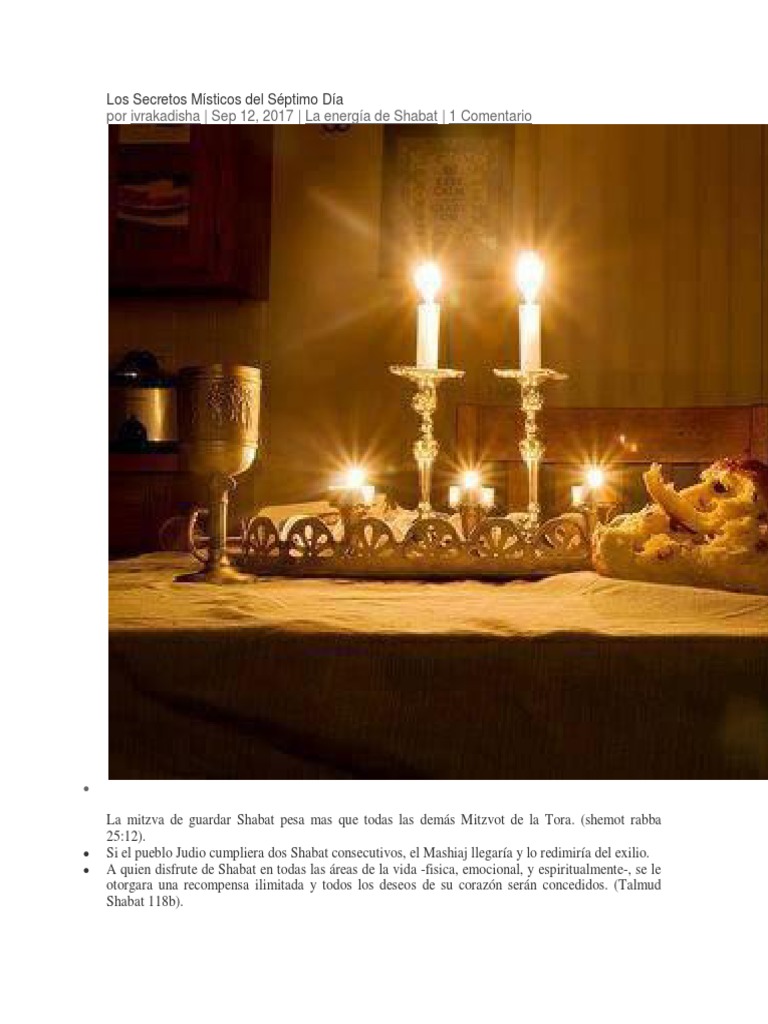 Los Secretos Místicos Del Séptimo Día | PDF | Shabat | Mitzvá