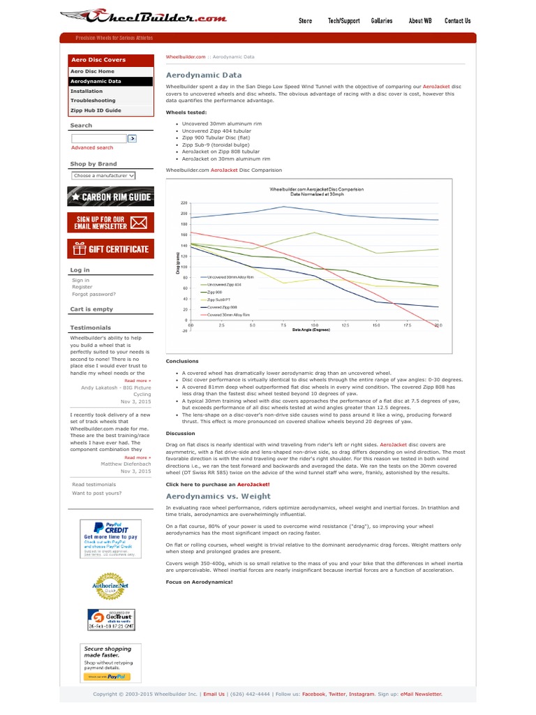 Aero Disc Cover Aerodynamic Data - AeroJacket | PDF | Motion (Physics ...