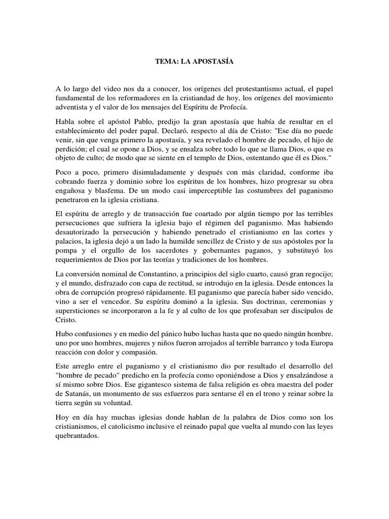 La Apostasía en la Historia Cristiana | PDF | Iglesia Católica | Cristo ...