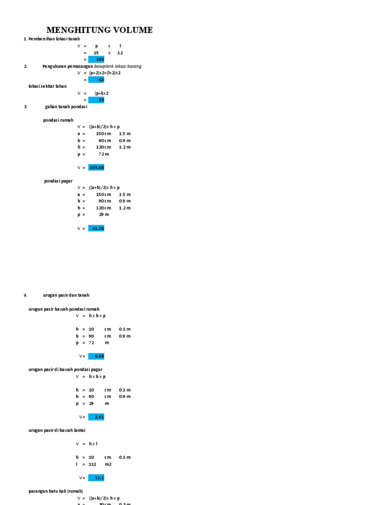 Hitung Volume | PDF