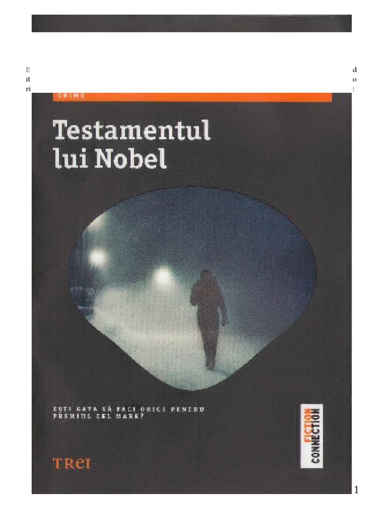 Testamentul Lui Nobel - Liza Marklund PDF | PDF