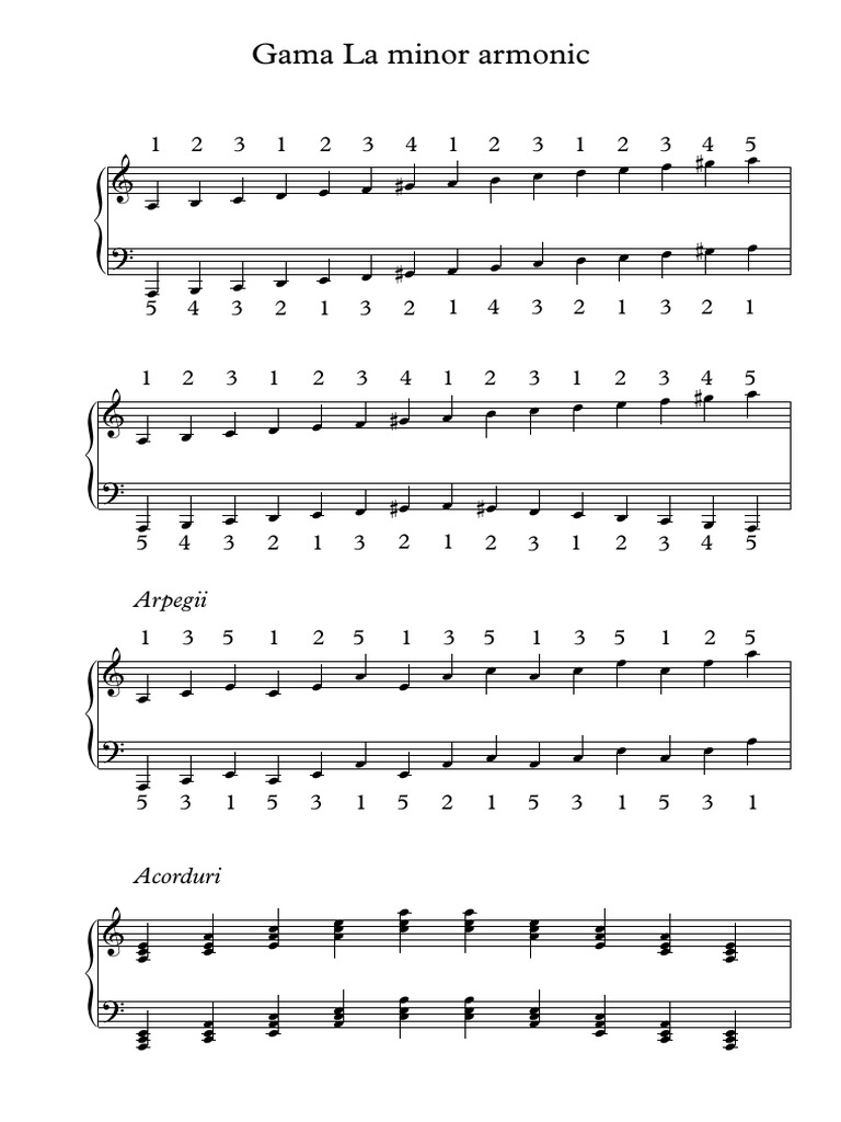 Gama La Minor Armonic - Full Score