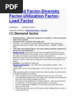 Demand Factor, Diversity Factor and Load Factor Calculations | PDF ...