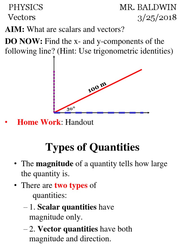 Scalars and Vectors | PDF | Euclidean Vector | Trigonometric Functions