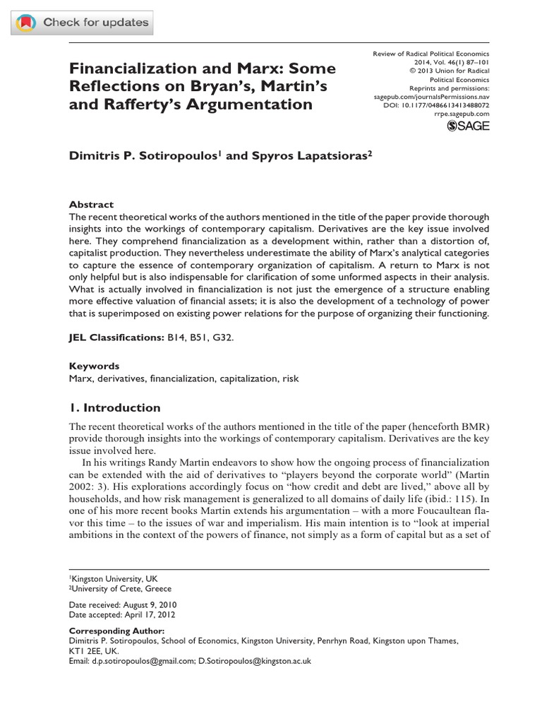 Financialization and Marx | PDF | Derivative (Finance) | Capitalism