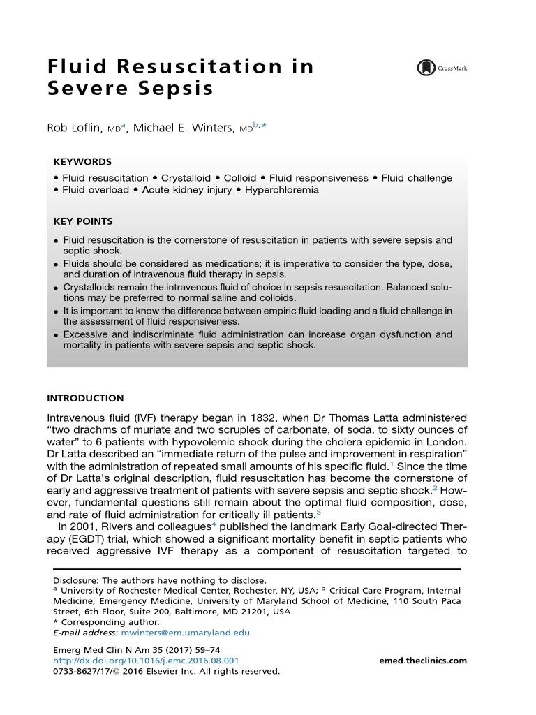 Liquidos en Sepsis PDF | PDF | Sepsis | Shock (Circulatory)