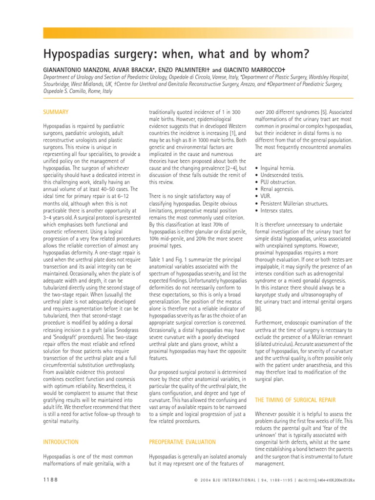 10. Hypospadias Surgery When What and by Whom | Urology | Surgery