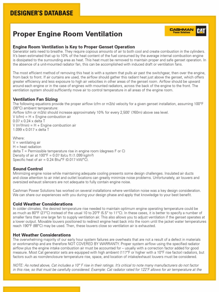 Proper Engine Room Ventilation | PDF