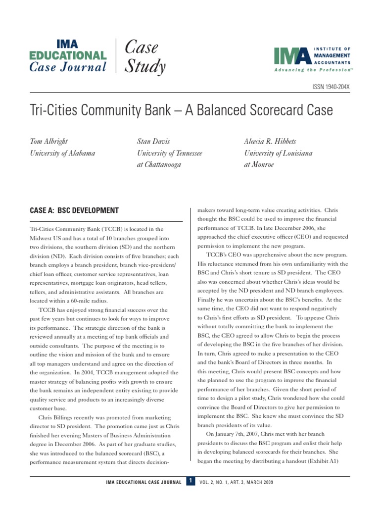 Balanced Scorecard Case PDF | PDF | Employee Retention | Strategic ...