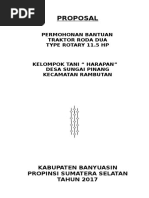 CONTOH PROPOSAL KELOMPOK TANI Permohonan Bantuan Hand Tractor-Dikonversi | PDF