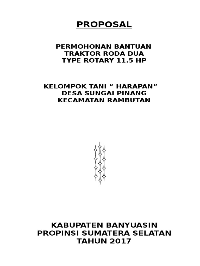 Contoh Proposal Traktor Roda 2 Rotary | PDF