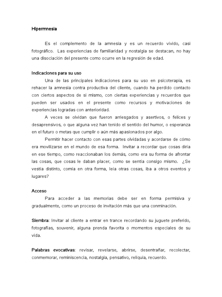 2 Hipermnesia | PDF | Disociación (psicología) | Mente inconsciente