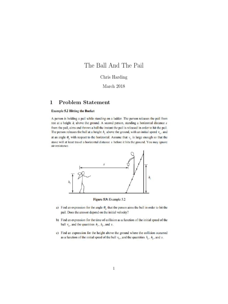 The Ball and The Pail: Hitting A Falling Pail With A Ball | PDF ...